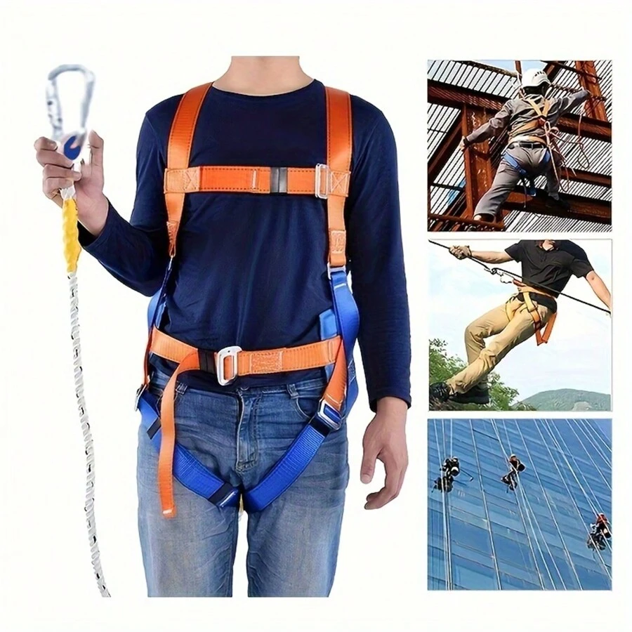 1 Set Full Body Safety Harness, Polyamide Ropes, Single/Double Hook ...
