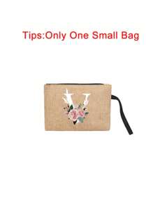 1 Set Of 2 Linen Tote Bags - 1 Bag With A-Z Letters, 1 Bag With Letters ...