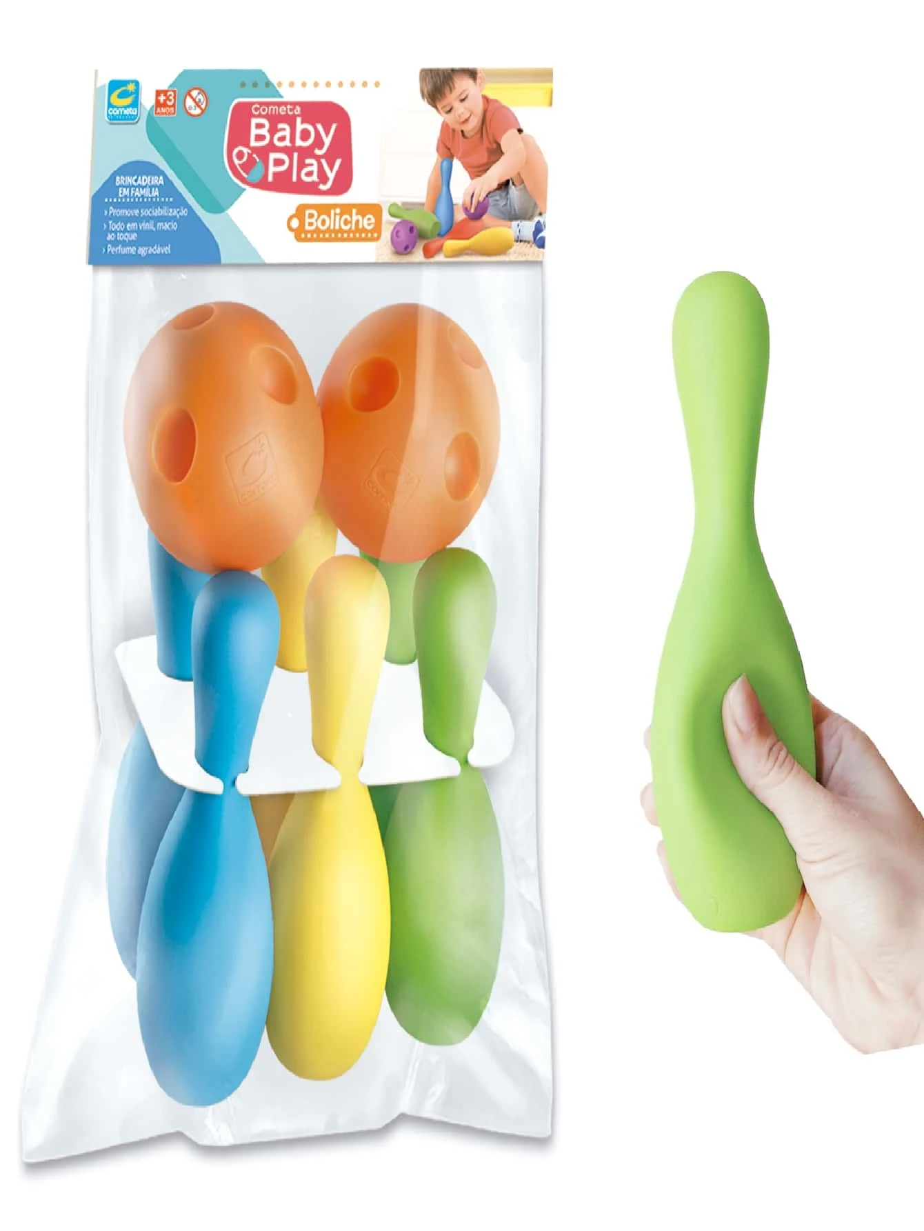 Super Soft Rubber Bowling Set For Babies And Toddlers With 6 Pins And 2 ...