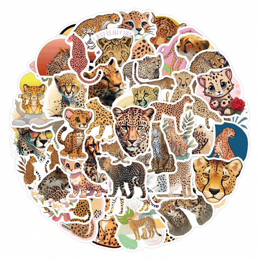 60Pcs Cheetah Stickers Cheetah Print Stickers Cheetah Party Favors ...