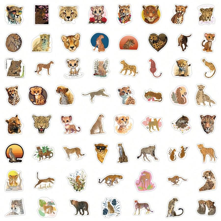 60Pcs Cheetah Stickers Cheetah Print Stickers Cheetah Party Favors ...