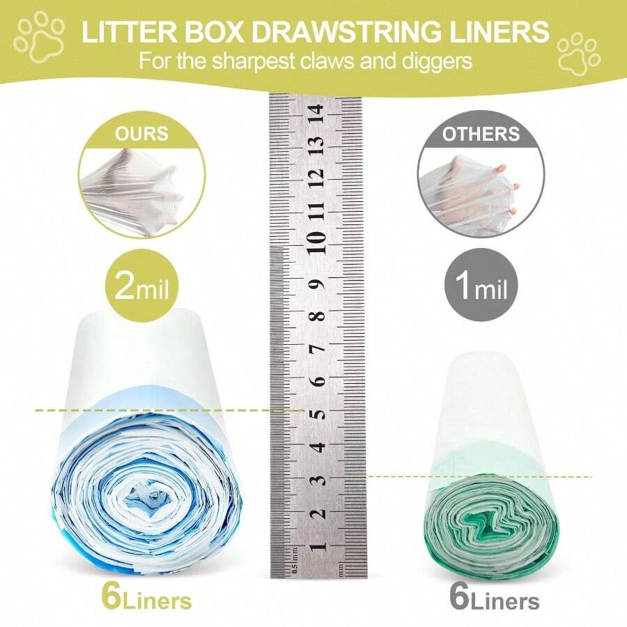 XL Cat Litter Box Liners Drawstring Cat Litter Receptacles Bags For ...