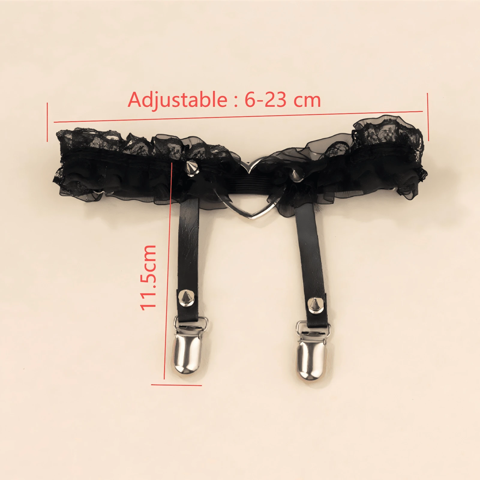 2Pcs Lace Leg Garters For Thigh Adjustable Heart Shaped Leg Garters ...
