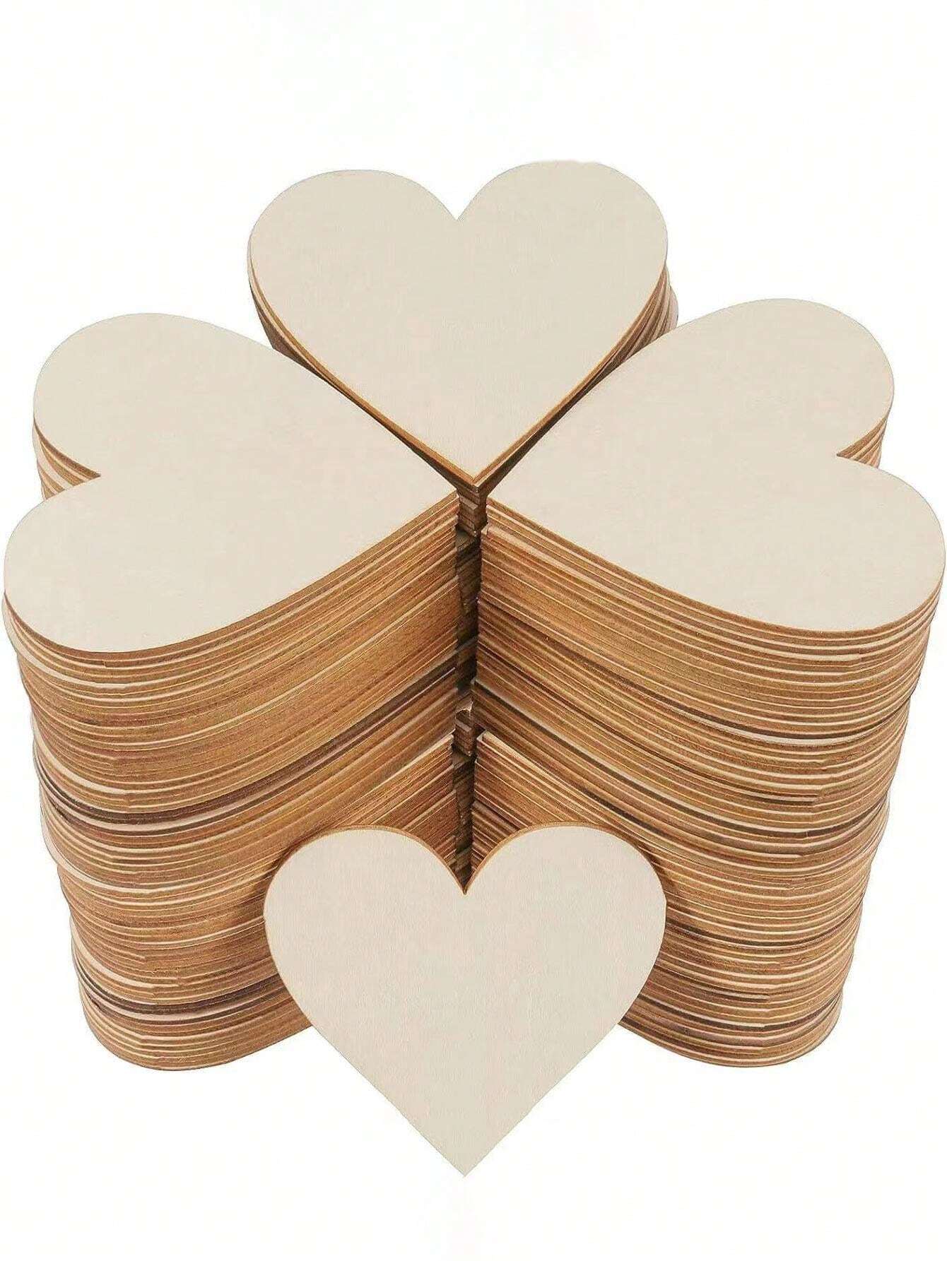 20 Pieces Natural Wooden Heart Cutout Pieces For DIY Crafts. Jewelry ...