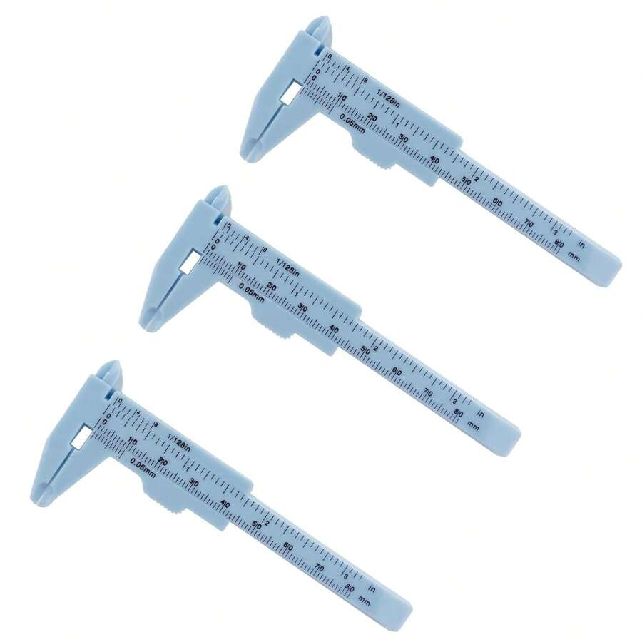 3 PCS Mini Plastic Vernier Calipers 80mm Dual Scale Metric And Imperial ...