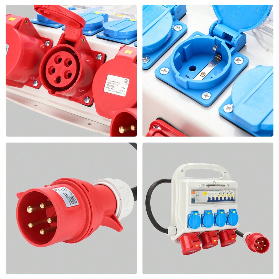 Cecaylie Stromverteiler Baustromverteiler Verteiler CEE Kraftstrom Steckdose IP44 für Baustelle ...