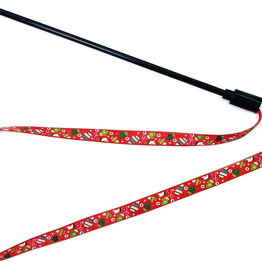 Christmas Themed Teaser Wand Cat Toy, With Durable Ribbons ...