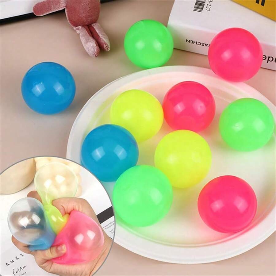 1/3/5pcs Sticky Balls Fidget , Sensory Balls Squishy Balls, Glow In The Dark Ceiling Balls ...