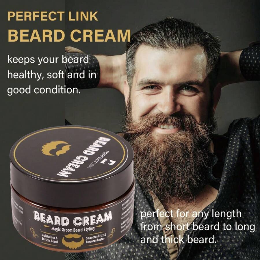 100g Beard Cream - Moisturizing No-Rinse Conditioner, Makes Facial Hair ...