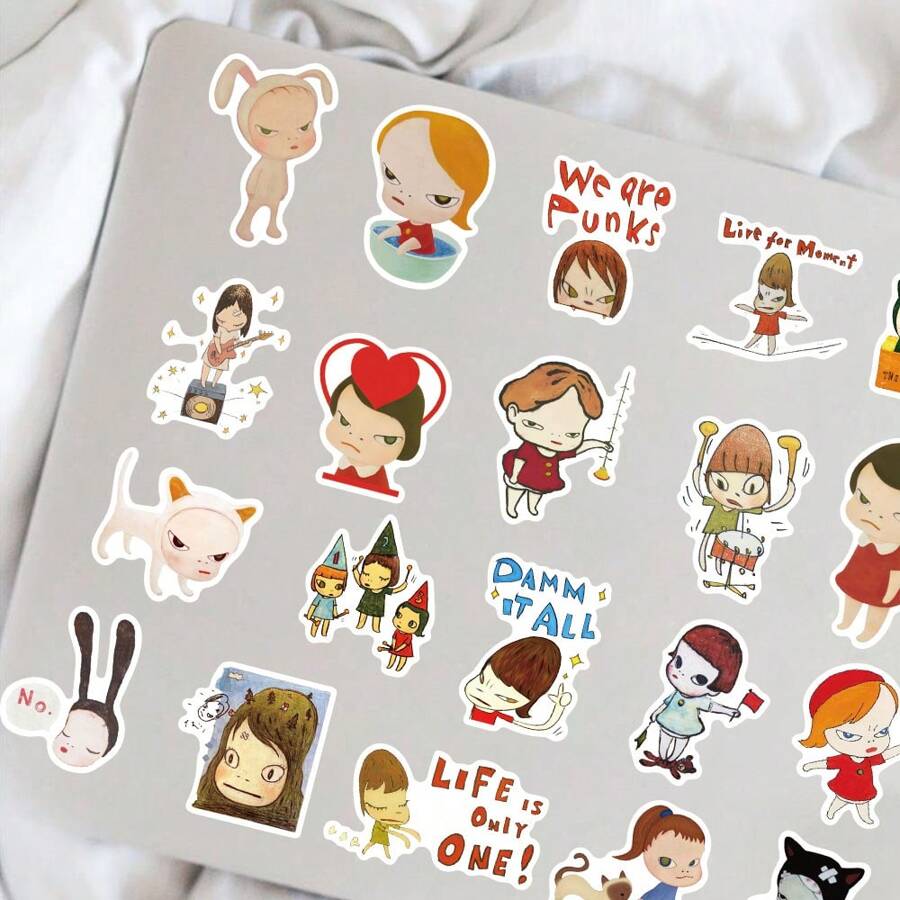 50PCS Yoshitomo Nara Stickers For Scrapbooking, Diary, Laptop, Bumper ...