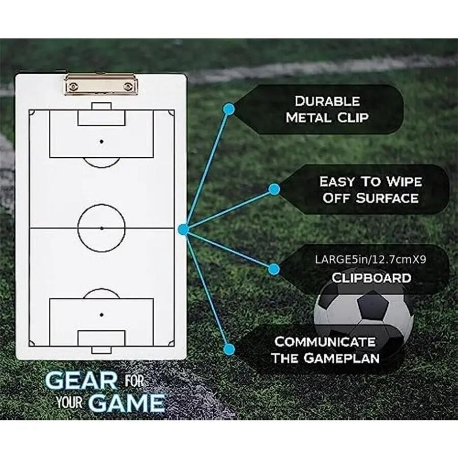 2 Sides Soccer Coaches Clipboard, White Double-Sided Dry Erase ...