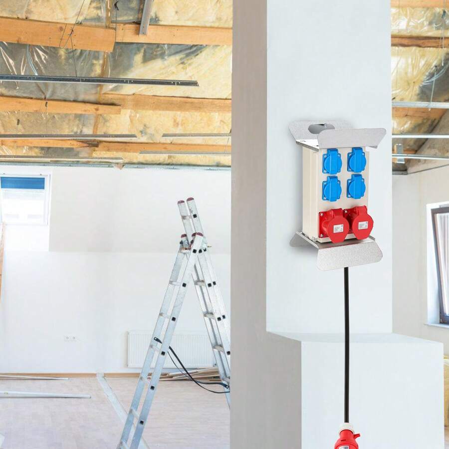 Cecaylie Stromverteiler Baustromverteiler Verteiler CEE Kraftstrom Steckdose IP44 für Baustelle ...