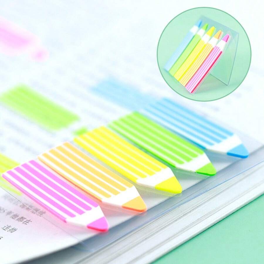 5pcs/Set Morandi Color PET Index Stickers, Student Bookmark Markers ...