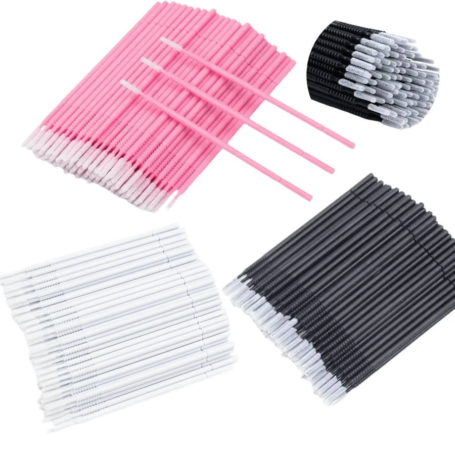 100pcs/Pack Eyelash Extension Cleaning Swabs, Eyelash Cleaning Sticks ...
