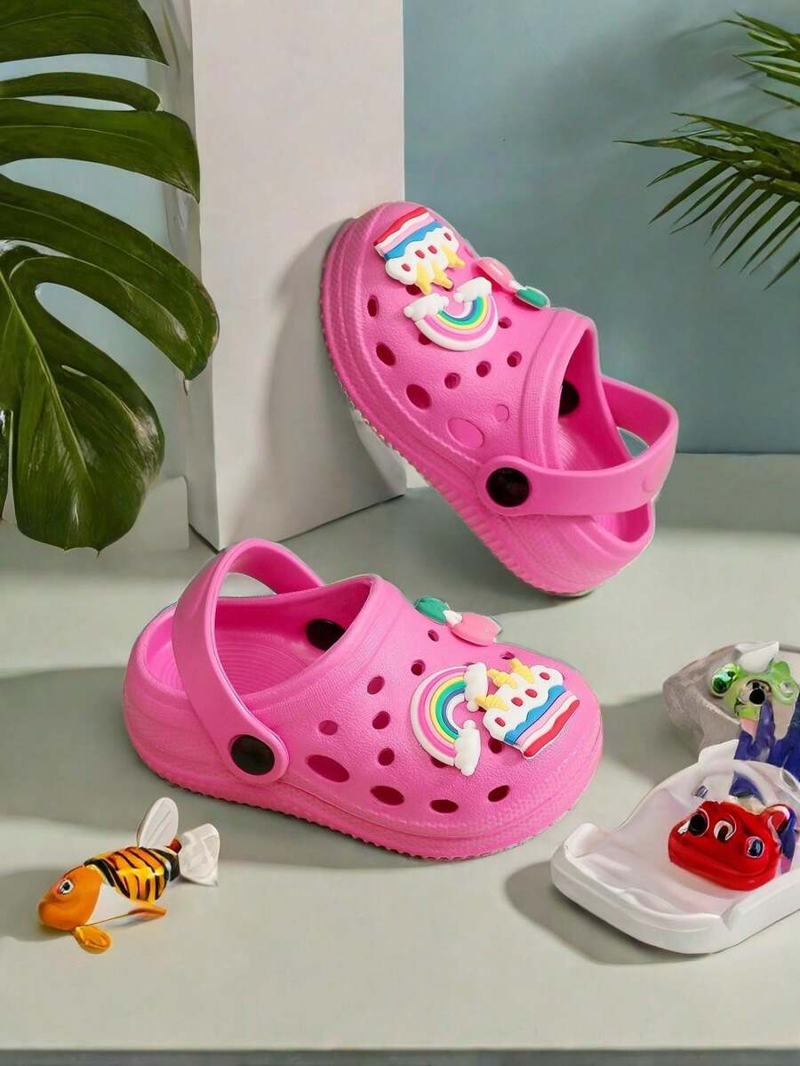 Breathable Clogs With Cute Cartoon Charms For Girls, Quick Drying ...