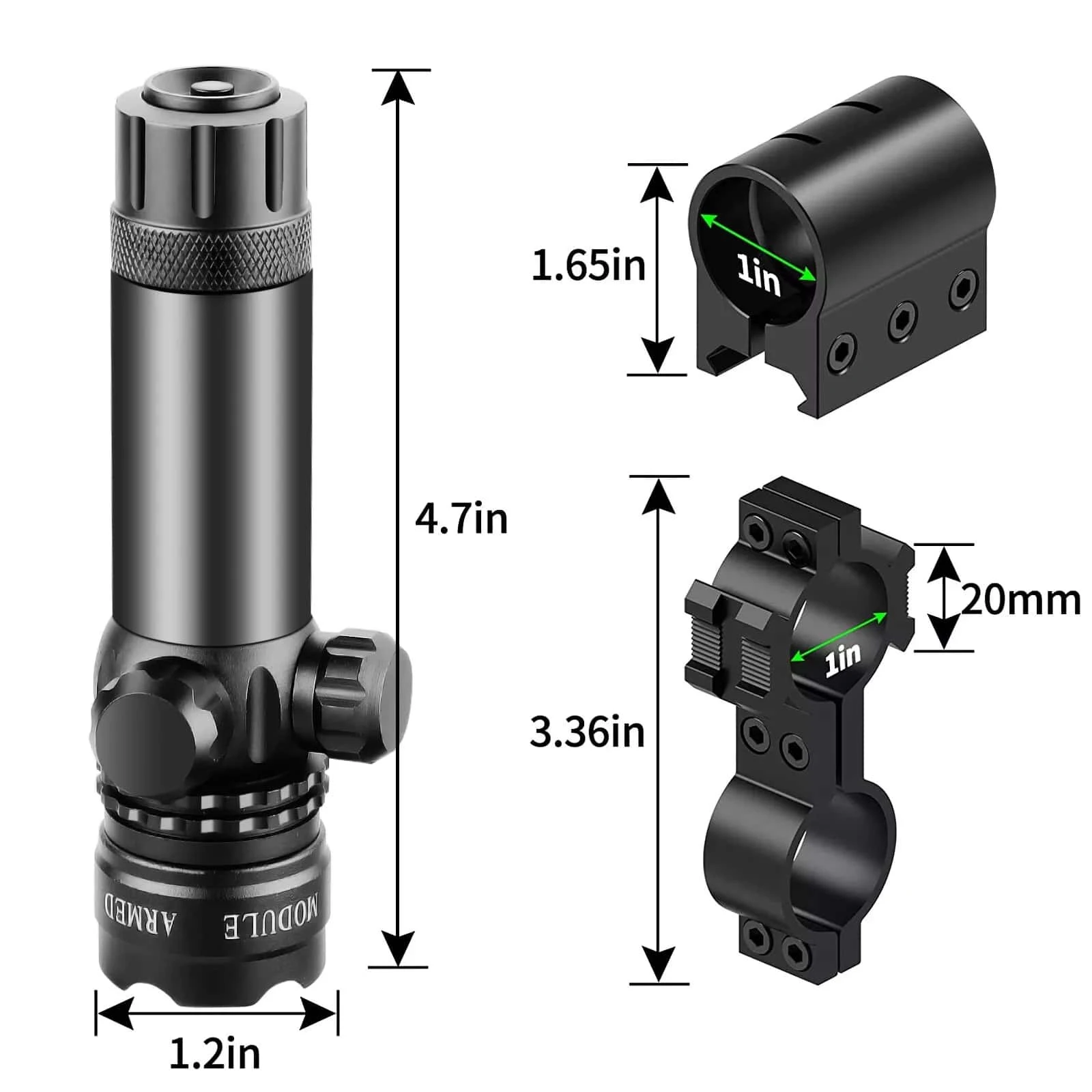Mira láser verde EZshoot de 532 nm con interruptor de presión ...