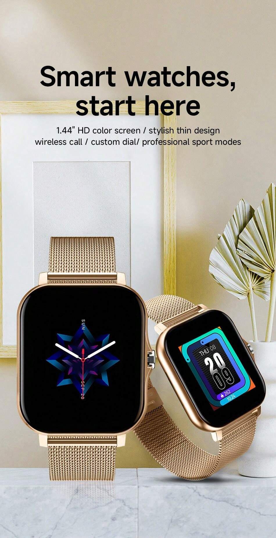 SIMSONLAB SIMSONLAB 1.44-Inch Steel Band Silicone Smart Watch For ...