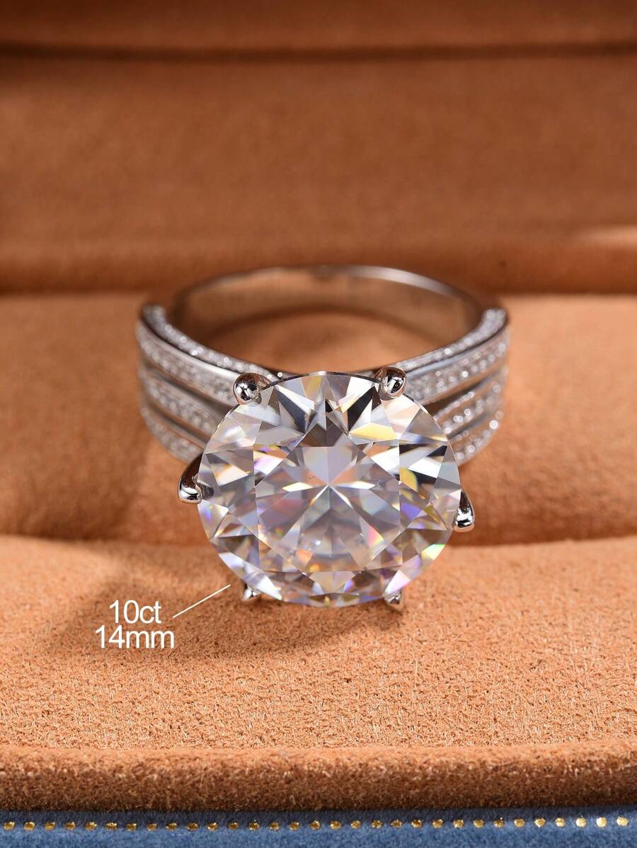 1Pc Romantic Gorgeous 10CT Round D-Color Big Moissanite Diamond ...