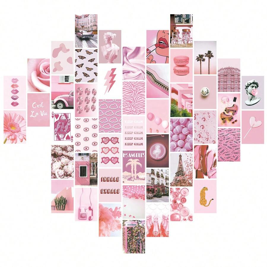 50pcs Pink Wall Collage Kit Aesthetic Pictures, Photo Posters Wall ...