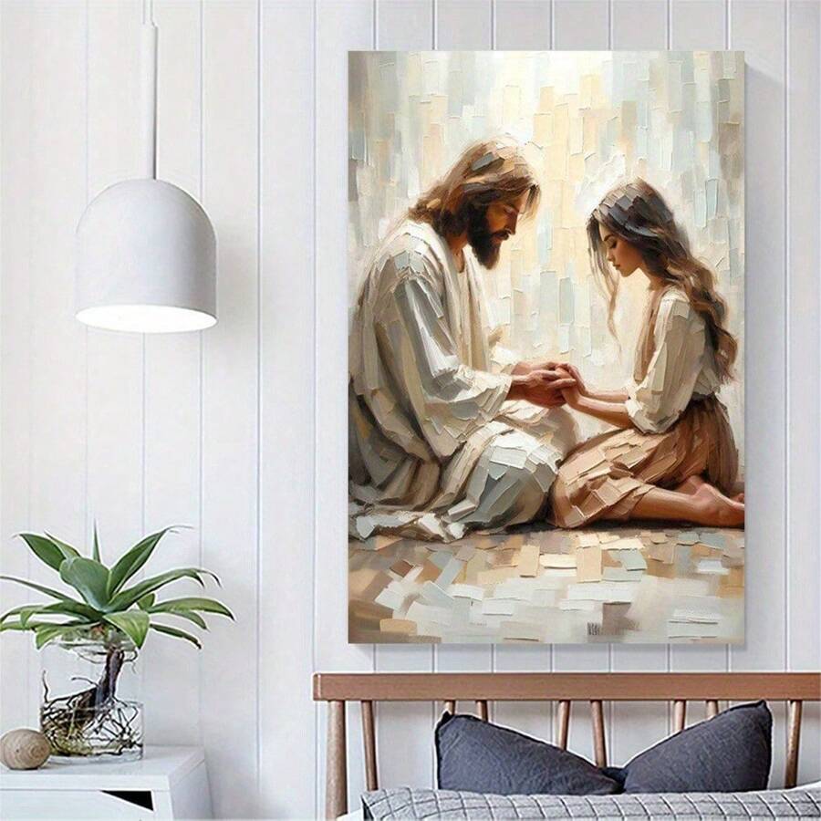 His Comfort, Modern Christian Art, Jesus With Her, Jesus Portrait ...