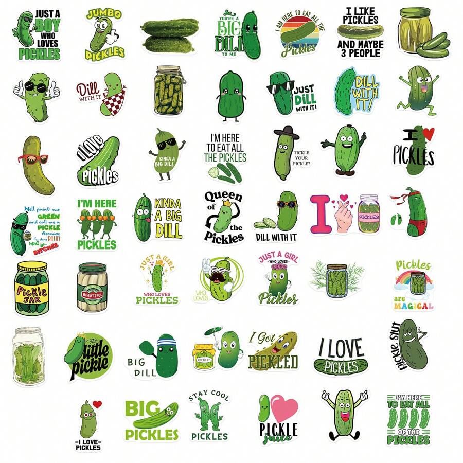 50Pcs Pickle Stickers For Mobile Phones Computers Refrigerators ...