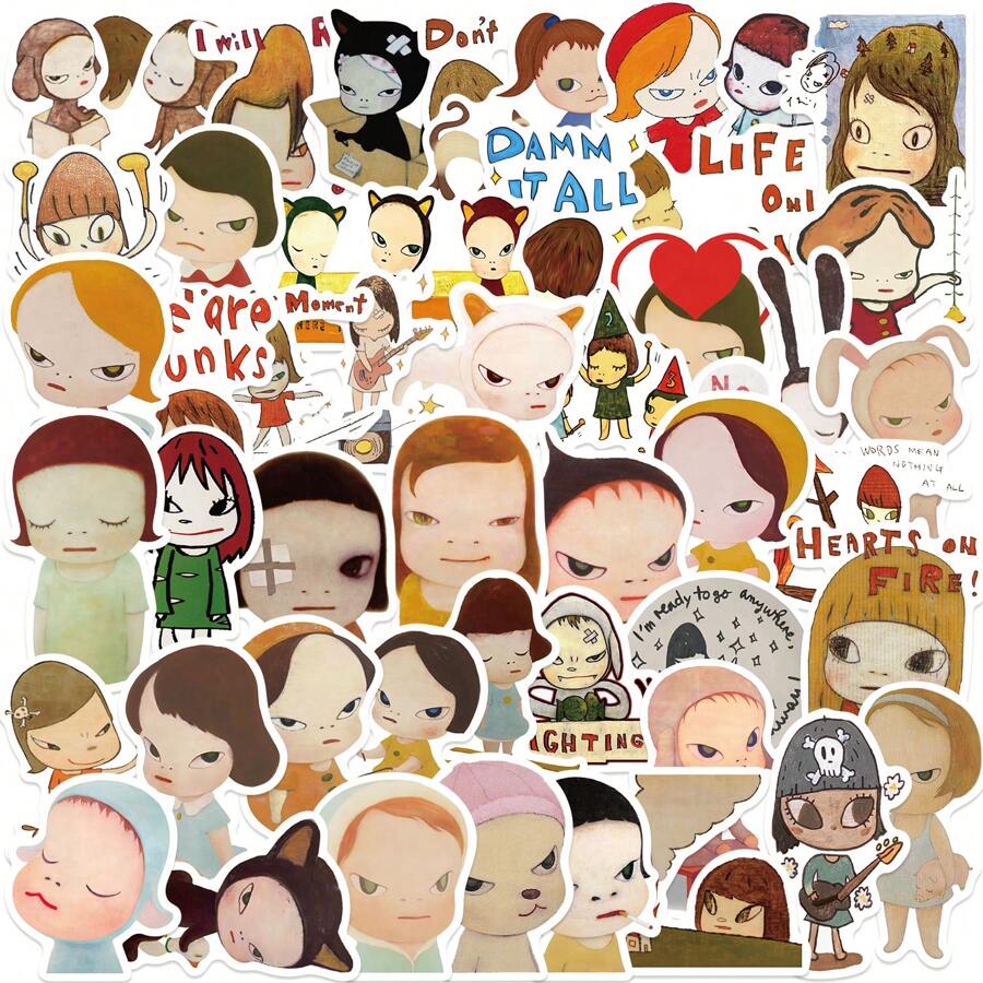 50PCS Yoshitomo Nara Stickers For Scrapbooking, Diary, Laptop, Bumper ...