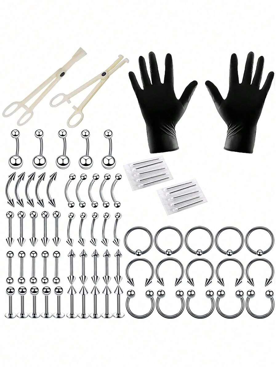 8/13/32/64/74/134 Pcs Disposable Body Piercing Tool Kit With 16g ...