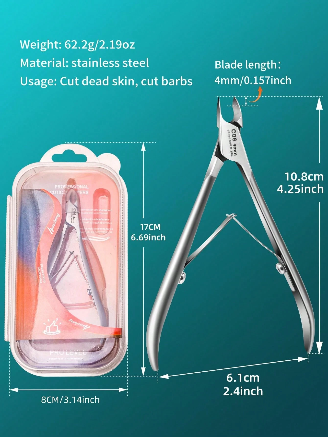 Cuticle Trimmer, Professional Stainless Steel Cuticle Cutter, Cuticle ...