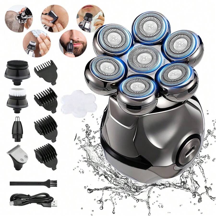 Head Shavers For Bald Men 7D, 5 In 1 Electric Shavers For Men Bald Head ...