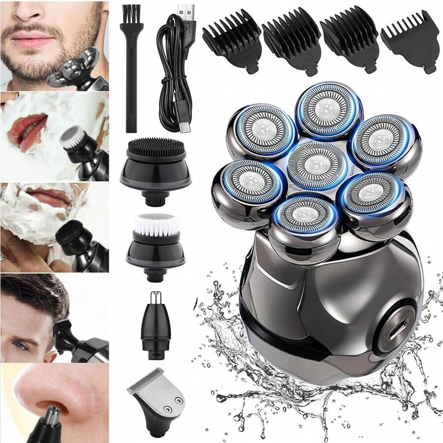 Head Shavers For Bald Men 7D, 5 In 1 Electric Shavers For Men Bald Head ...