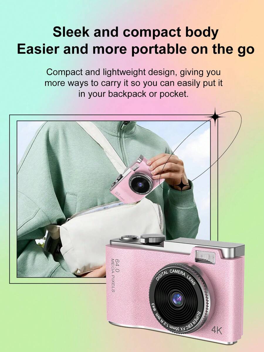 2024年新製品CCD カメラ - HD ビデオレトロデジタルカメラ 美しい風景の撮影に、4K CCDデジタルカメラレンズ 高画質の撮影に、ミニポータブルポケットプリンター 瞬時の写真印刷に ...