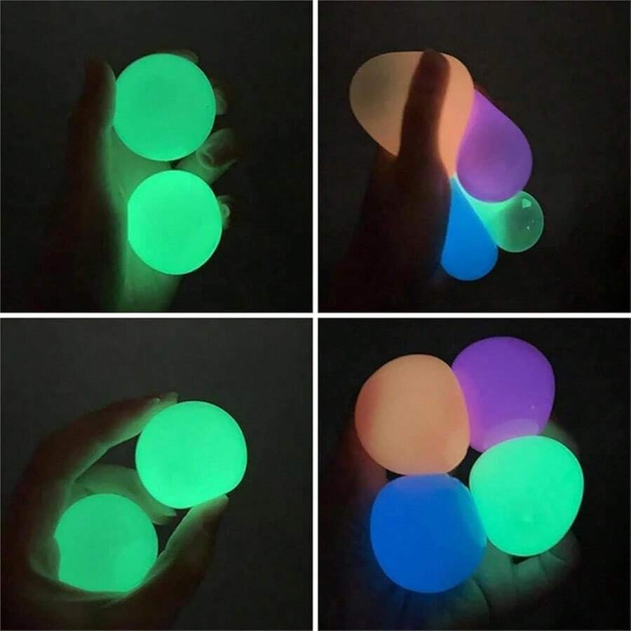 1/3/5pcs Sticky Balls Fidget , Sensory Balls Squishy Balls, Glow In The Dark Ceiling Balls ...