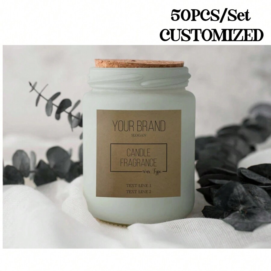 50PCS Custom DIY Candle Stickers Templates, Paper And Waterproof ...