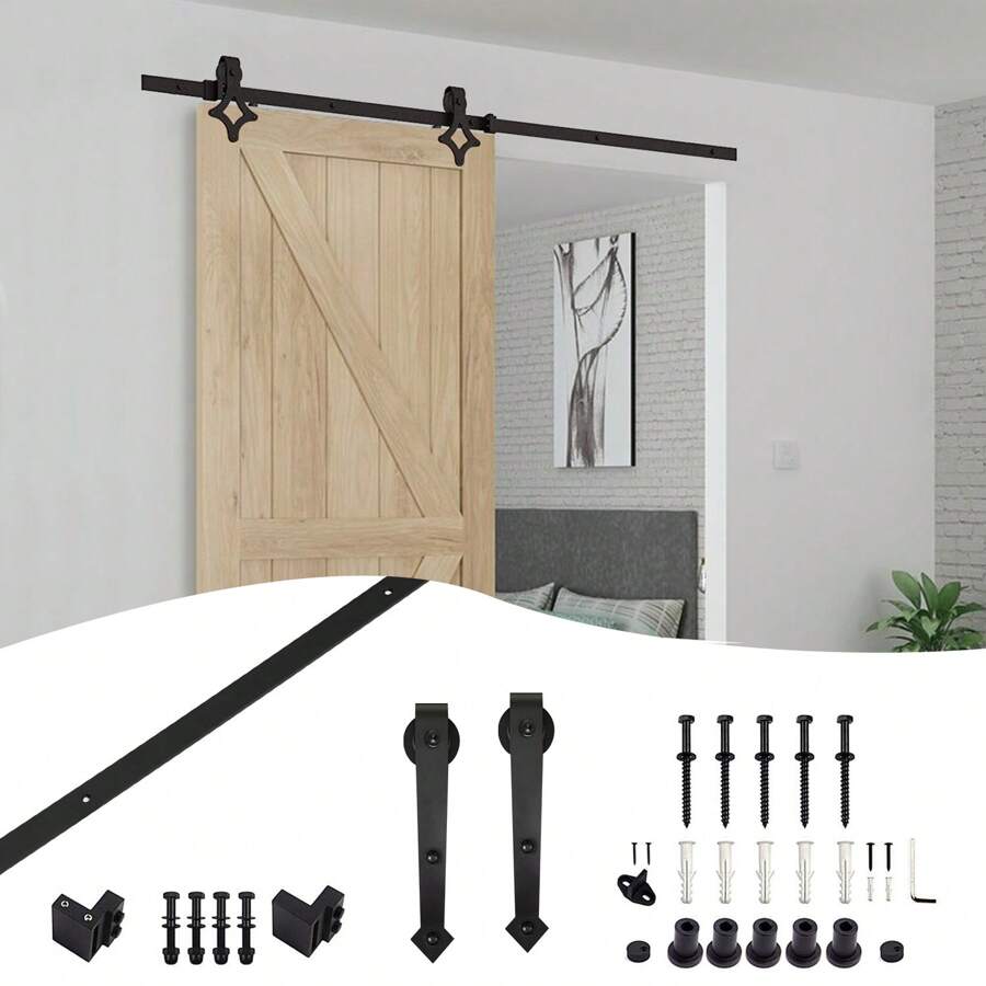 Cecaylie Sliding Door System Set Sliding Door Fitting Fitting Wooden ...