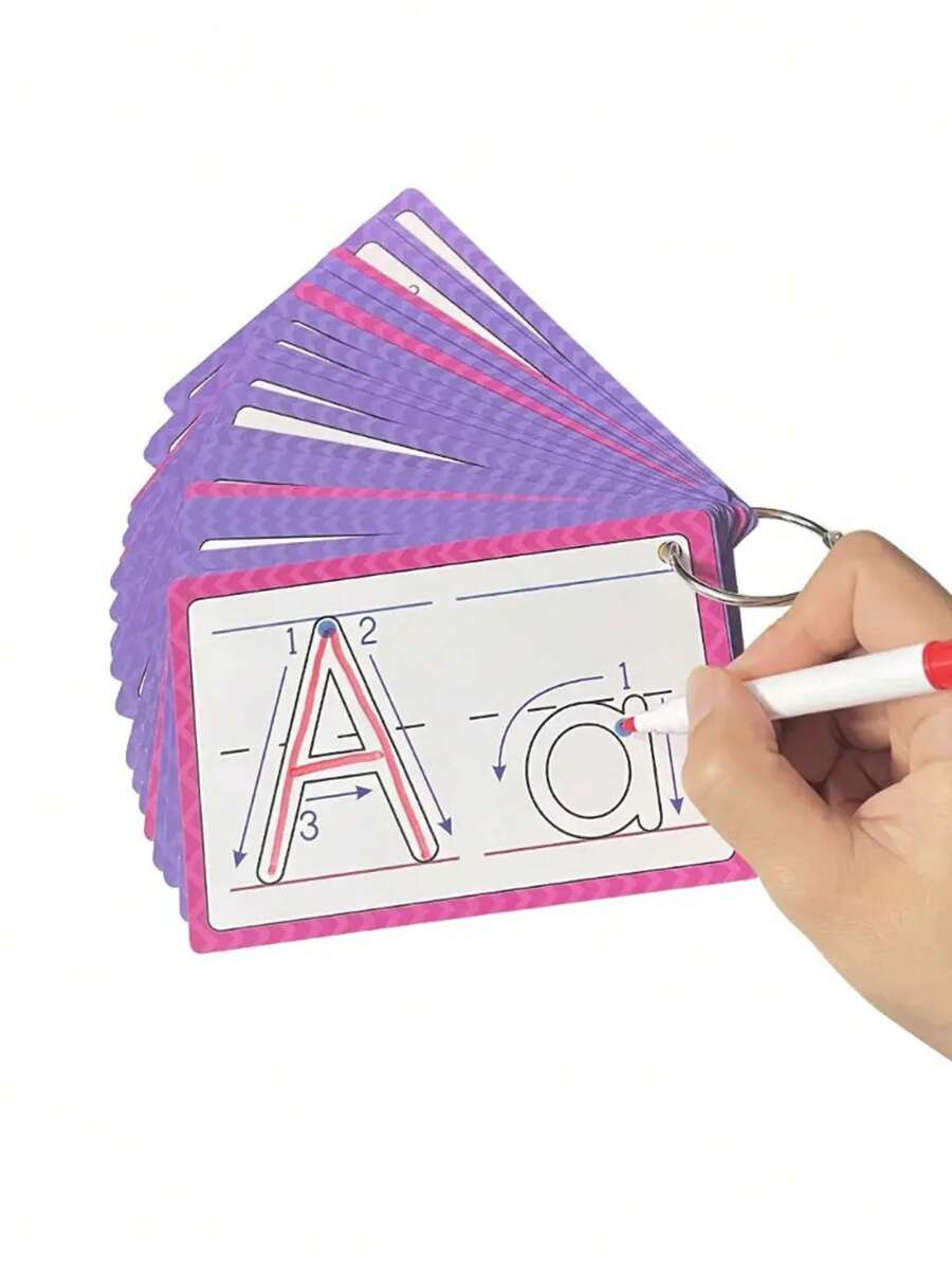 26 Letter Phonics CVC Word Recognition Flashcards + 1 Rewritable Pen ...