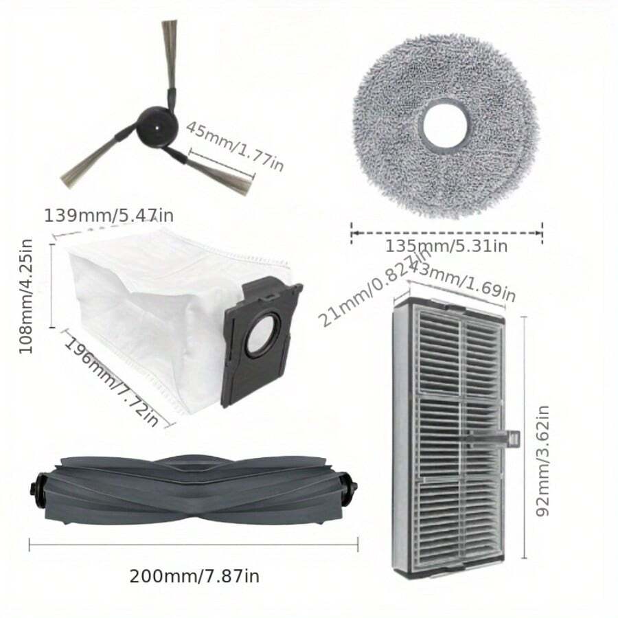 Dreame Bot X40 Ultra, X40 Pro, S30 Pro Ultra Vervangende Onderdelen: Hoofdrol, Zijborstel, HEPA ...