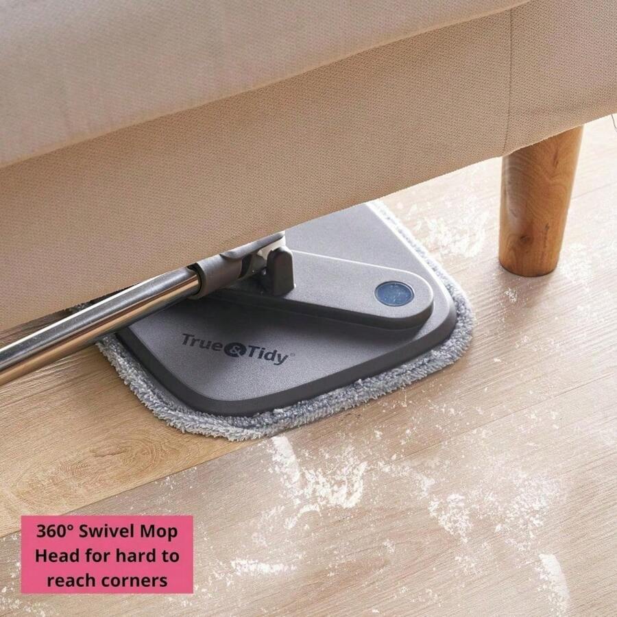 True & Tidy True Clean Mop And Bucket System, Includes Square Spin Mop ...