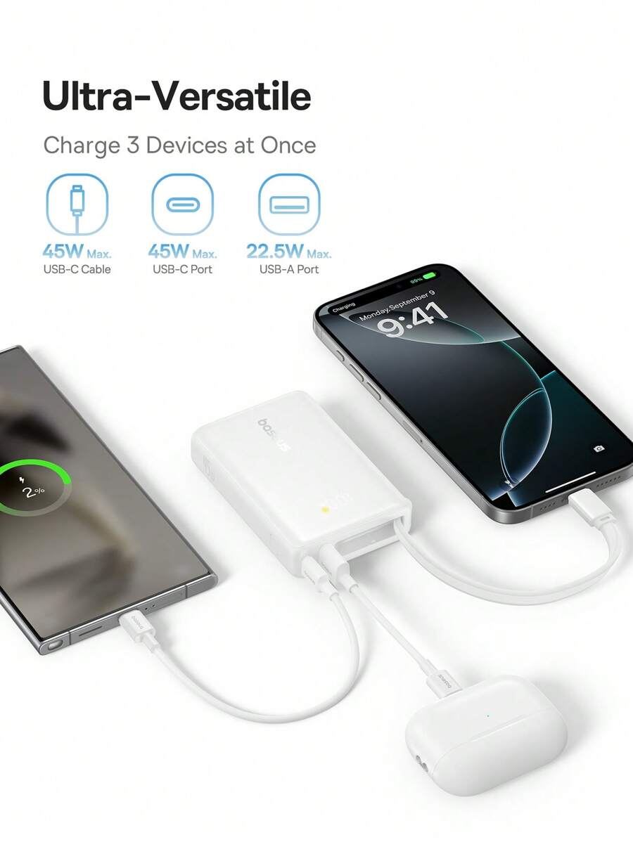 Baseus 2025 Picogo 45W Power Bank 10000mah Super Mini Portable Battery ...