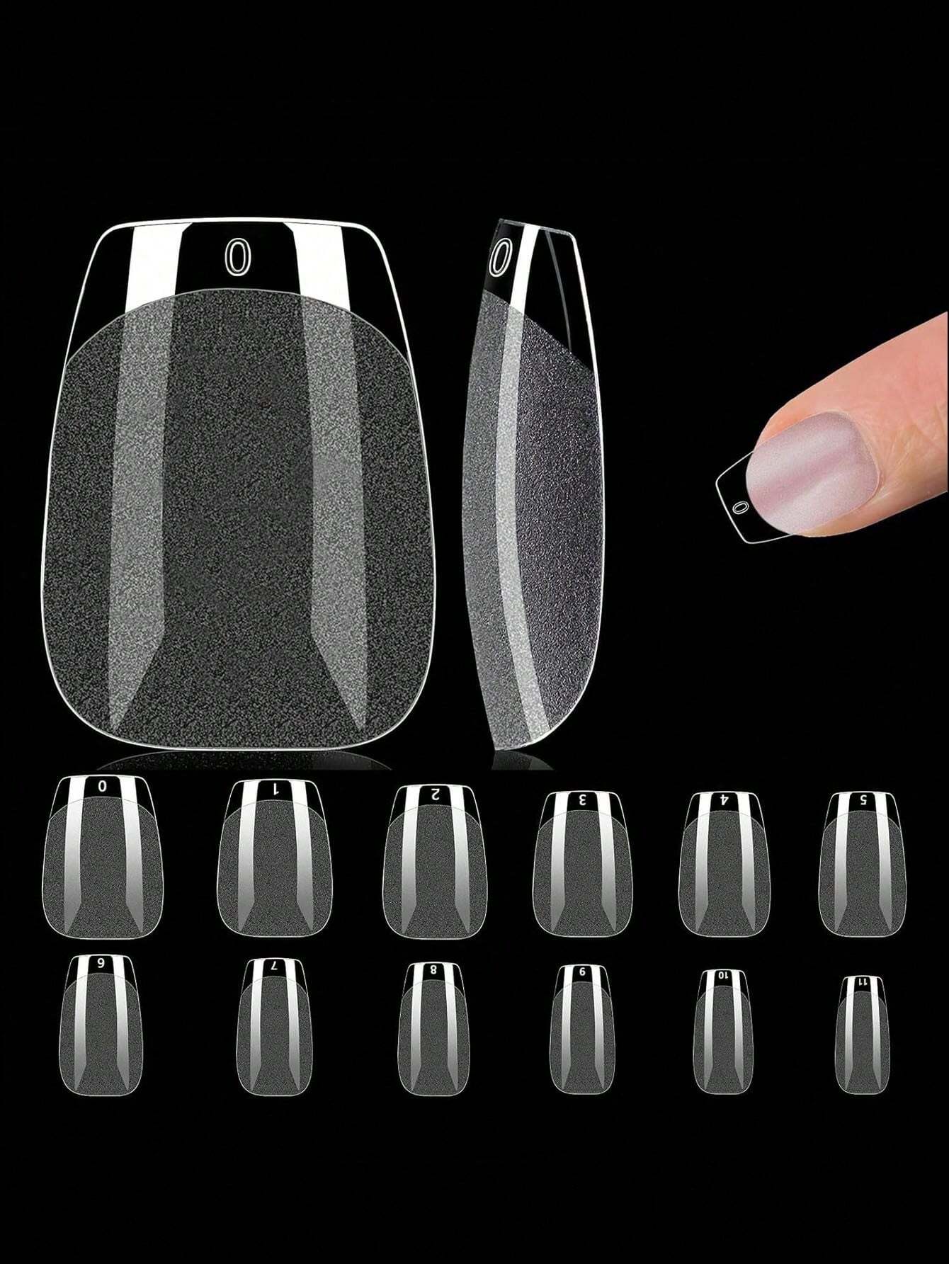 120pcs Extra Short Coffin Nail Tips Half Matte Pre Filed Soft Gel