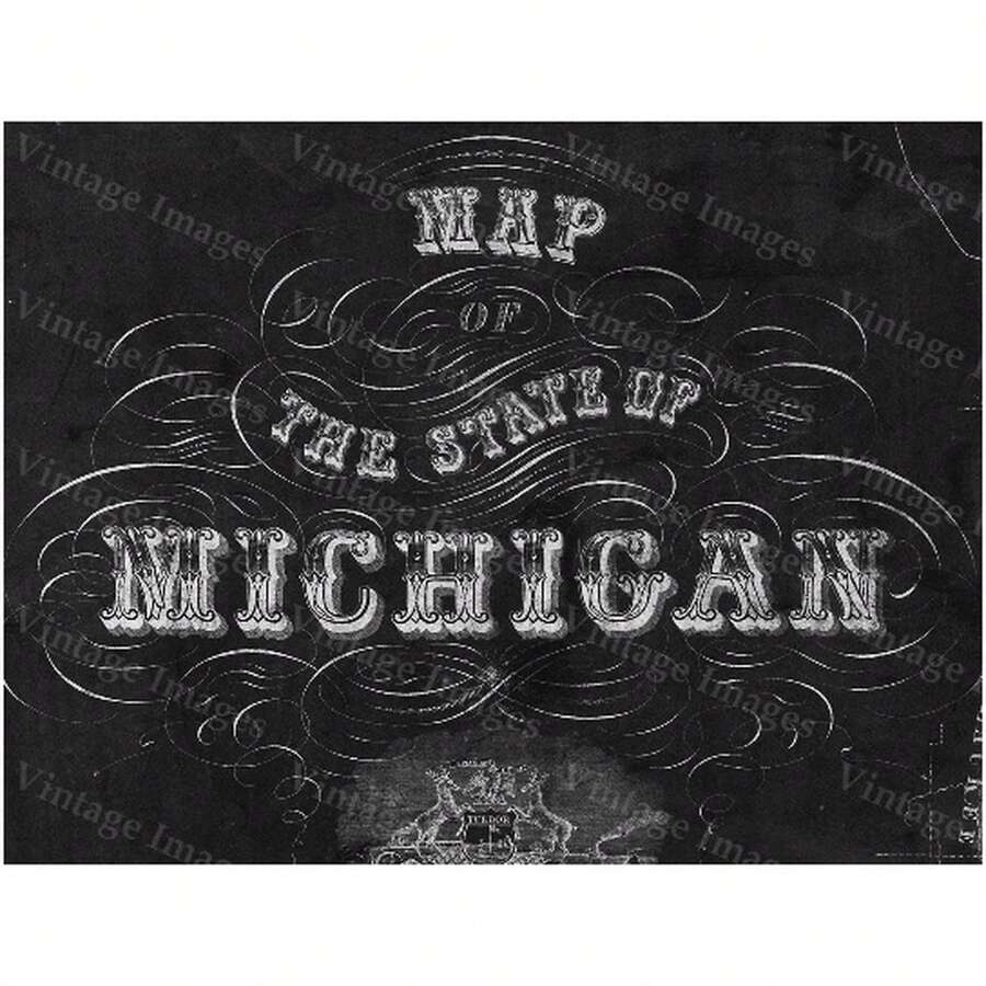 Vintage Imagery Old Michigan Map Vintage 1856 Map Of Michigan Old ... Vintage Imagery Old Michigan Map Vintage 1856 Map Of Michigan Old ...