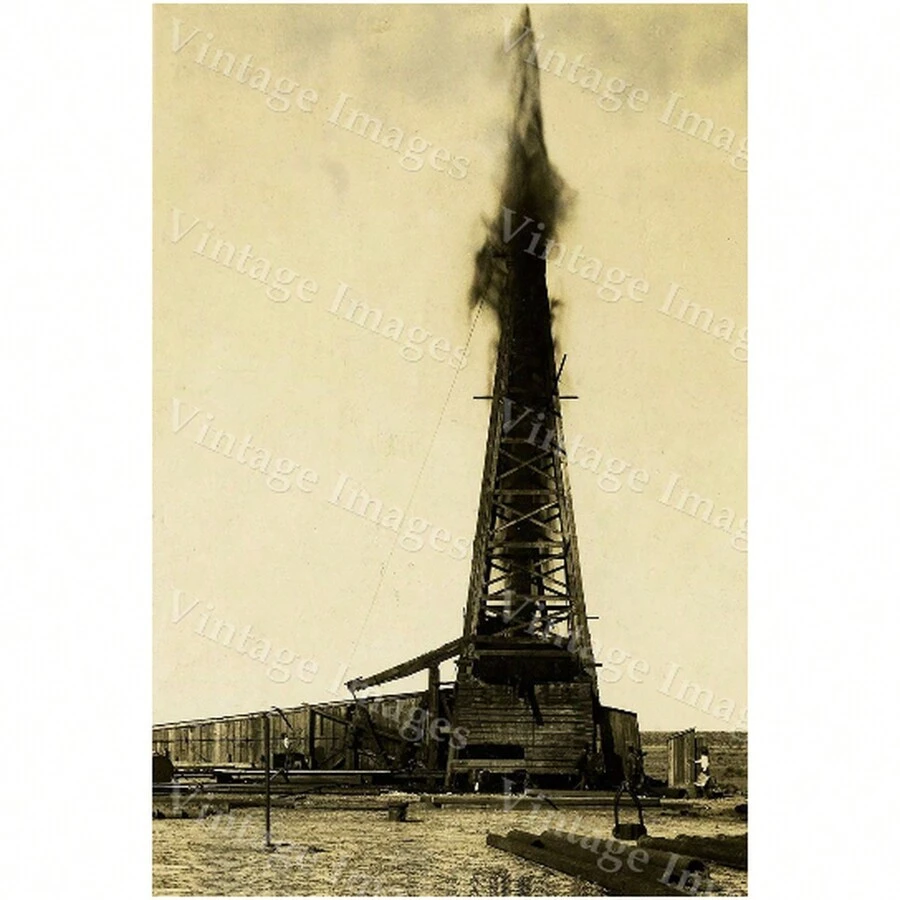 Vintage Imagery Vintage Sepia Photo Black And White Oil Derrick Drill ...