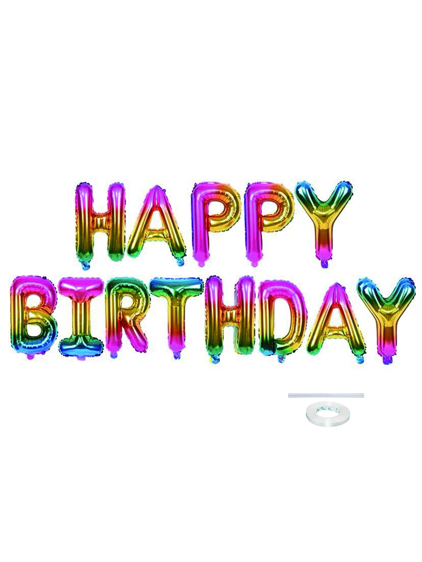 Happy Birthday Letter Foil Balloons Set, Party Decorations With ...