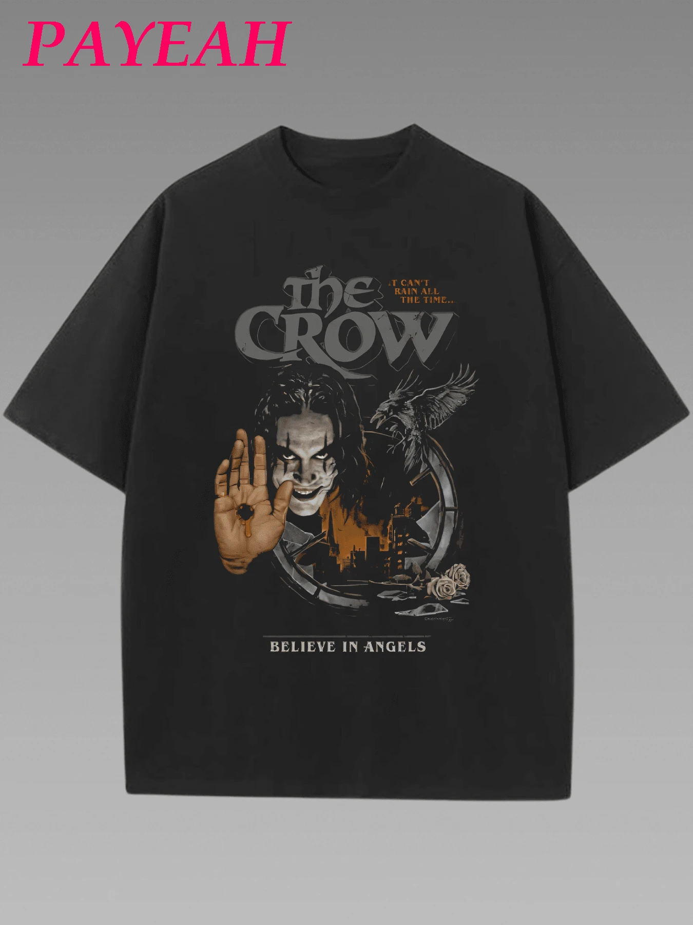 Payeah Vintage The Crow Movie Women's T-Shirt 1 Pcs 220g Heavy Cotton T ...