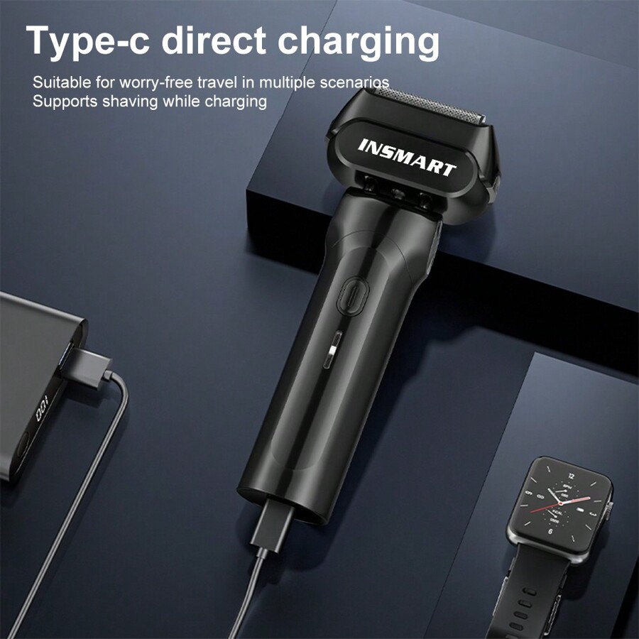 4-Head Rotary Electric Shaver, Rechargeable Wet&Dry Electric Shaver ...