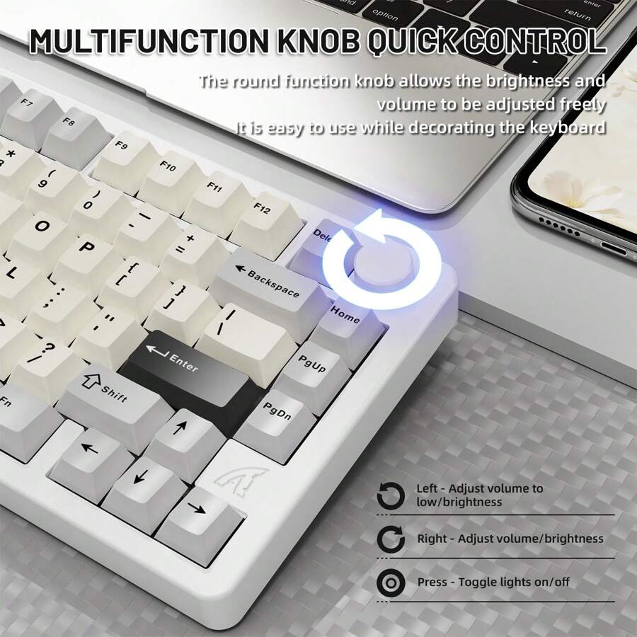 ATTACK SHARK X86 Wireless Mechanical Keyboard,CNC Aluminum Turd, 3 Mode ...