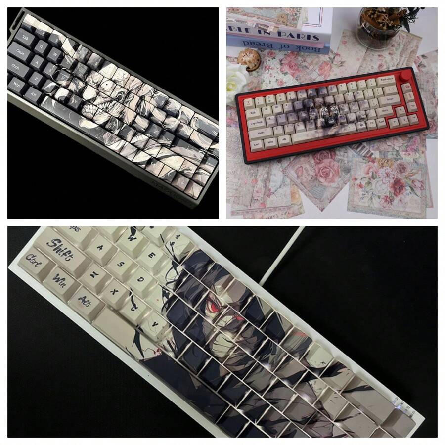 68-Key PBT Dye-Sublimation Themed Keycap Set, Fits 68-Key Layout ...