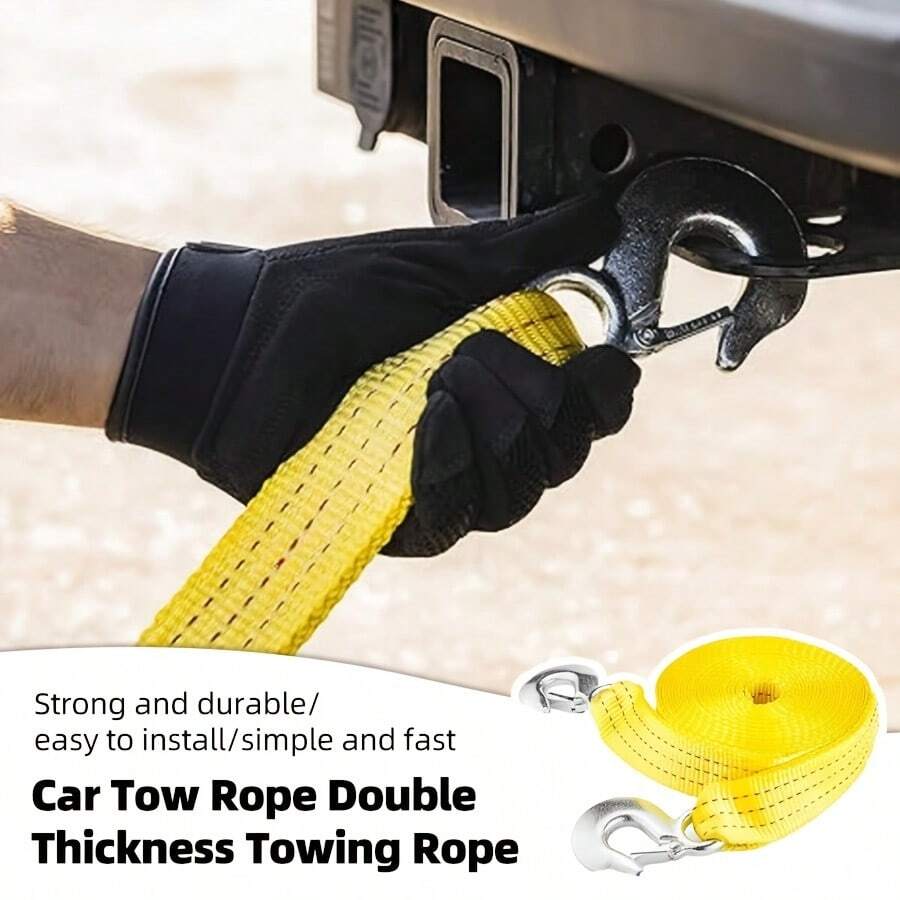 Universal Car Tow Rope Safety Emergency Use Tow Strap, Double-Layer ...
