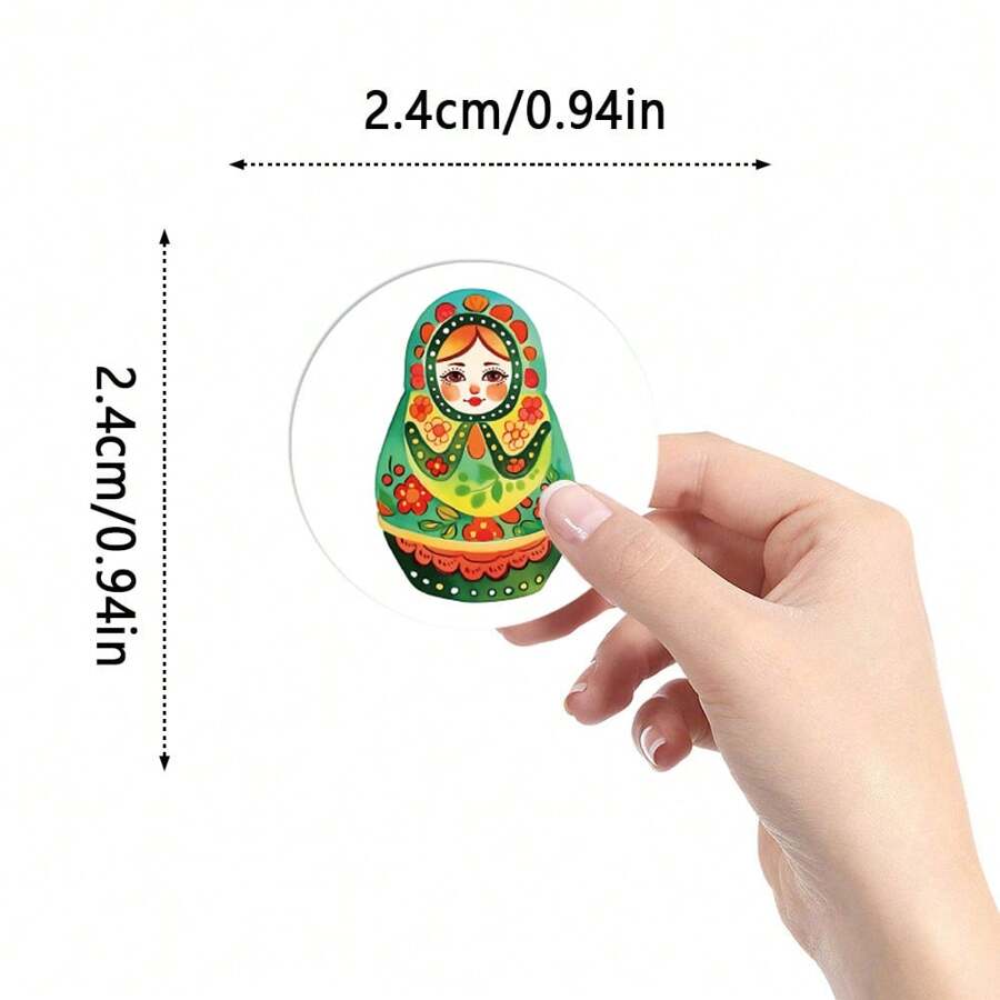 500pcs Russian Nesting Doll Stickers, Cute Cartoon Aesthetic Sticker ...