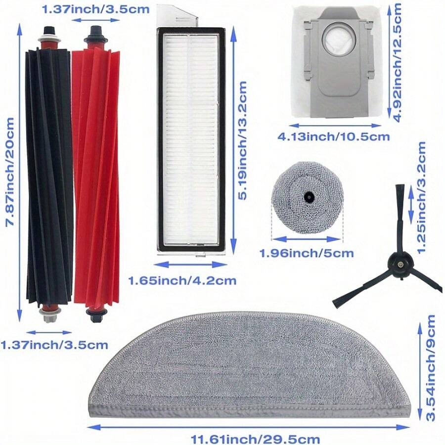 Roborock S8 Max V Ultra G20s Robot Vacuum Cleaner Accessory Kit - Includes Mop, Cloth Bags, Side ...