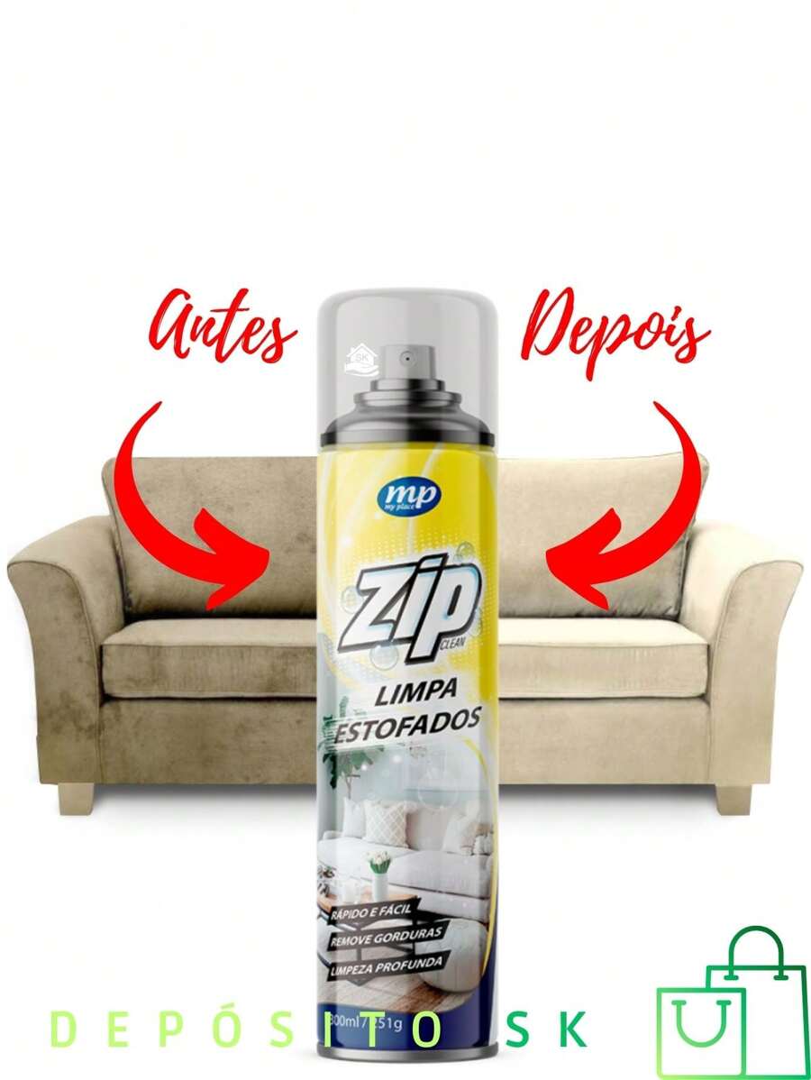 Kit 3 Limpa Estofados Zip Clean 300ml Limpeza De Sofá Carpete Tapetes ...